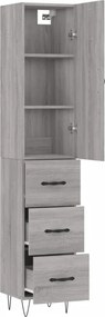 Skříň highboard šedá sonoma 34,5 x 34 x 180 cm kompozitní dřevo 3198887