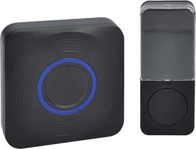 Bezdrátový zvonek bateriový / USB 1L73, 200m, learning code, černá