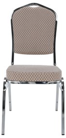 Stohovatelná židle, béžová/vzor/chrom, ZINA 3 NEW