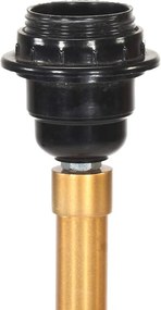 Stojací lampa stativ černá a zlatá masivní teak 141 cm 288076
