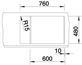 Granitový dřez Blanco METRA 6 S Compact bílá s excentrem 513468