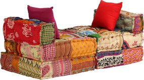 3místný modulární pouf patchwork textil 244983