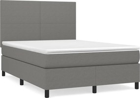 Box spring postel s matrací tmavě šedý 140 x 190 cm textil 3141610