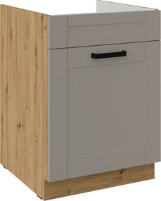 Kuchyňská skříňka LUNA 60 ZL 1S BB korpus: dub artisan, barva dvířek: světle šedá CLAY