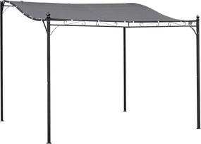 Outsunny Pergola Zahradní Pavilon Kryt Stan Šedý 297x297cm | Aosom