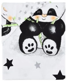 Baby Nellys  Dětské bavlněné prostěradlo do postýlky - Panda bílá