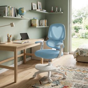 Dětská otočná židle Neoseat JUNI 023 — látka, pratelný potah, modrá