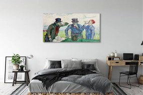 akrylový obraz Umění muži setkání 140x70 cm