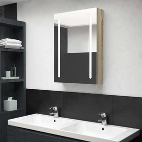 vidaXL LED koupelnová skříňka se zrcadlem 50 x 13 x 70 cm [326498] Barva: dub