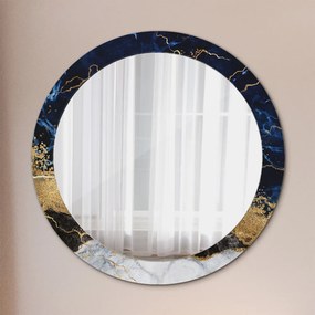 Kulaté dekorativní zrcadlo na zeď Modrý mramor fi 80 cm