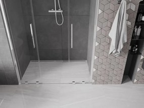 Mexen Velar L Duo, posuvné sprchové dveře do otvoru 140 cm, 8mm čiré sklo, chromová, 871-140-003-02-01