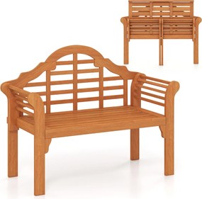 Costway Zahradní lavice skládací dřevěná pro venkovní použití – 123 × 54 × 96 cm