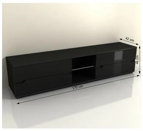 RTV stolek 170x66cm v černém lesku TK2166