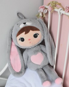 Panenka králík šedo-růžový se jménem Kristýnka 50 cm