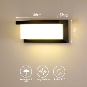 Brilagi - LED RGBW Venkovní nástěnné svítidlo BRICKY 1xE27/9W/230V černá IP54