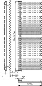 Aqualine TUBINI 596 x 1454 mm DC320T otopné těleso bílá