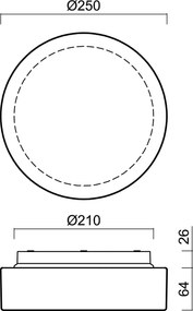 OS ELS71191 ELSA 1 IP stropní/nástěnné skleněné svítidlo bílá IP65 3000/4000 K 7W LED - OSMONT
