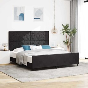 Postel s boxspringem s čelo Černá 180 x 200 cm samet 3345025