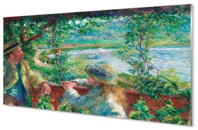 Obraz na skle Art setkání u jezera 125x50 cm