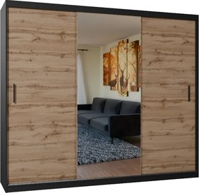 GiB Meble Šatní skříň BREGI SZ250 Barva: Votan/černá