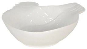 Bílá keramická miska v designu slepice Joseph – 23x26x7 cm