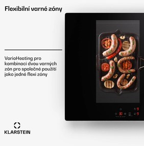 Klarstein Delicatessa 77 Flex, vestavná indukční varná deska, 4 zóny, 7000 W, sklokeramika
