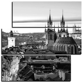 Obraz na plátně - Panoramatický pohled na starú Prahu - čtverec 3256QD (105x105 cm)