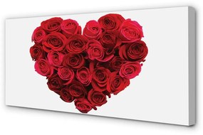 Obrazy na plátně Srdce z růží 125x50 cm