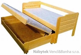 dřevěná dvojí postel z masivu Duo-Perfect chalup
