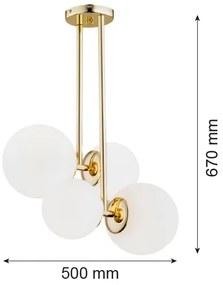 Argon 1743 - Lustr na tyči MORITZ 4xE27/15W/230V