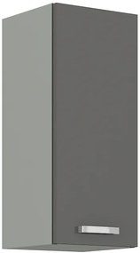 30 cm skříňka horní jednodveřová Barevné provedení: Grey - Šedá / Šedý lesk