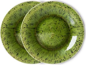 Set 2ks zelený keramický jídelní talíř The Emeralds - 27*3cm