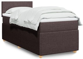 Box spring postel s matrací tmavě hnědá 90x200 cm textil