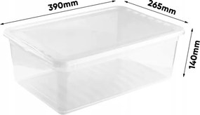 Keeeper Úložný box s víkem (má 2 funkce) BEA Clearbox 11L, 39 x 29,5 x 16 cm