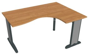 Stůl ergo oblouk levý 160×120/80 cm - Hobis Flex FE 2005 L Dekor stolové desky: olše, Barva nohou: černá