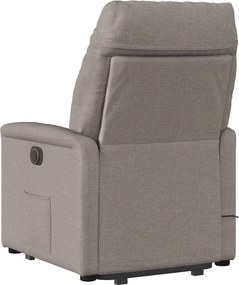 Zvedací masážní polohovací křeslo taupe textil 3303049