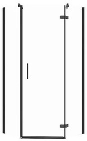 Cersanit Jota - Sprchový kout 90x90 cm, pravý, černá/čiré sklo S160-015