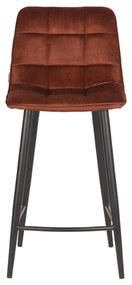 Rezavá sametová barová židle LABEL51 Tajla