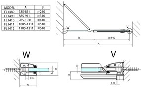 Polysan FORTIS LINE sprchové dveře do niky 900mm, čiré sklo, levé FL1490L