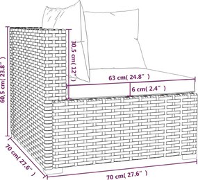 vidaXL 9dílná zahradní sedací souprava s poduškami polyratan [3102059] Barva: Hnědá a krémová