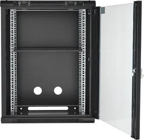 15U Síťový server pro montáž na stěnu Skříňka skříně 45,7 cm Skleněný zámek dveří