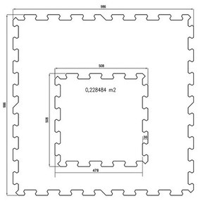 Dlažba FitFlo SF1050 47,8 x 47,8 x 0,8 cm - okraj, modrá / bílá