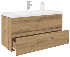 Umyvadlová skříňka s vestavěným umyvadlem a baterie dub artisan 3328936