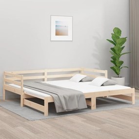 Výsuvná postel 2x (90 x 190) cm masivní borovice - Default Title