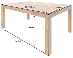 Massive home | Jídelní stůl Makassar Lagos 160-240 cm masiv sheesham rozkládací
