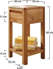 Massivo.cz Odkládací stolek Gialo 1, dub-masiv