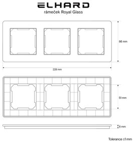 Elhard Skleněný trojrámeček Royal Glass, bílý YG3103W