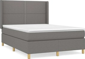 Box spring postel s matrací tmavě šedá 140x200 cm textil 3131914