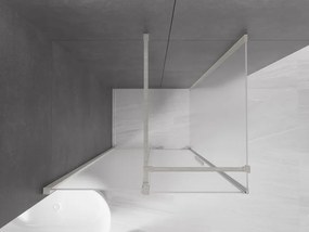 Mexen Velar, sprchový kout s posuvnými dveřmi 110 x 75 cm, 8mm sklo námraza, broušená ocel, 871-110-075-31-97
