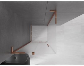 Mexen Velar L, sprchový kout s posuvnými dveřmi 100 x 100 cm, 8mm sklo námraza, růžové zlato, 871-100-100-33-60